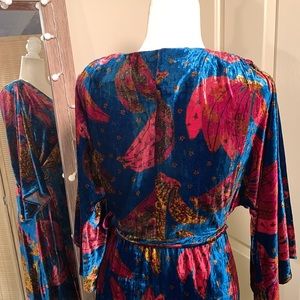 Anthropologie | Dresses | Farm Rio Velvet Wrap Dress Anthropologie ...